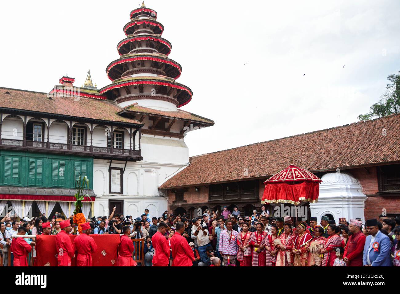 Kathmandu, Nepal. 29 September 2025. The sacred Fulpati, comprising ...