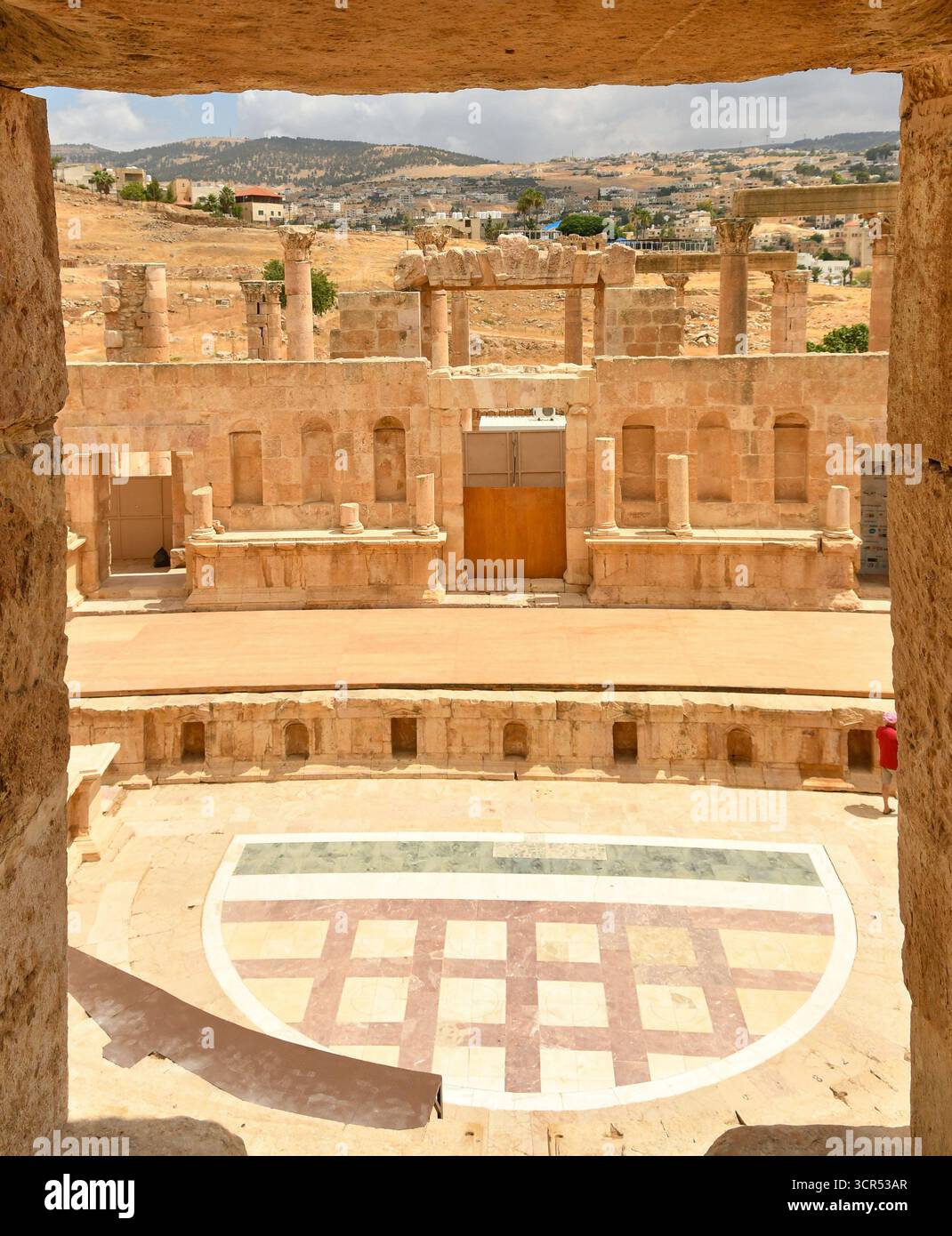 The view from the doorway of one of the temples in the ancient Greco ...
