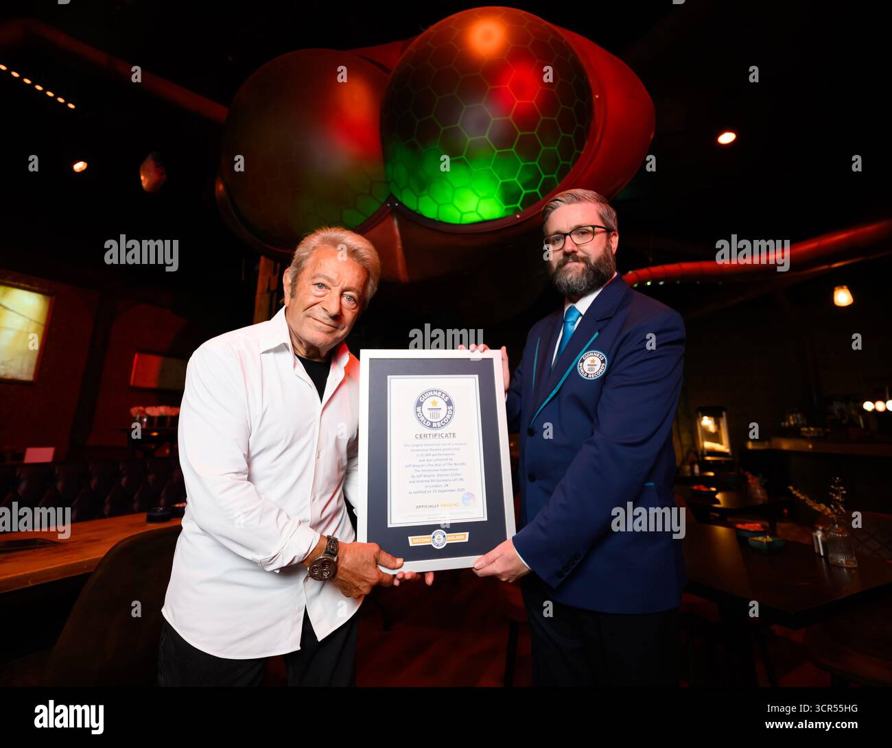 EDITORIAL USE ONLY American composer Jeff Wayne (left) is presented ...