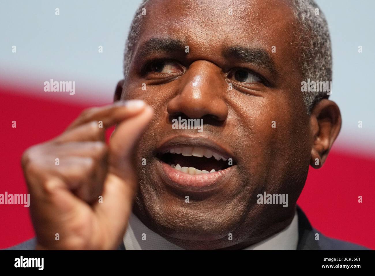 David Lammy the Deputy Prime Minister gestures as he speaks during the ...