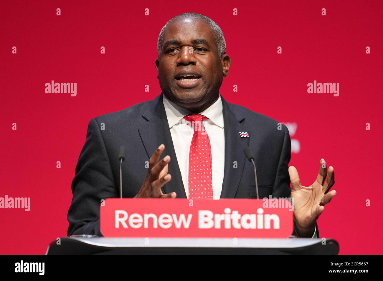 David Lammy the Deputy Prime Minister gestures as he speaks during the ...