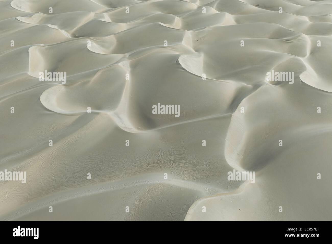 Aerial view of the undulating, endless expanse of sand dunes, sculpted ...