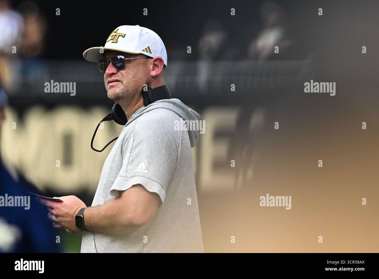 Georgia Tech head coach Brent Key looks on during the first half of an ...