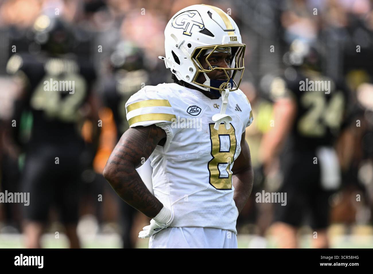 Georgia Tech wide receiver Malik Rutherford (8) looks on during the ...