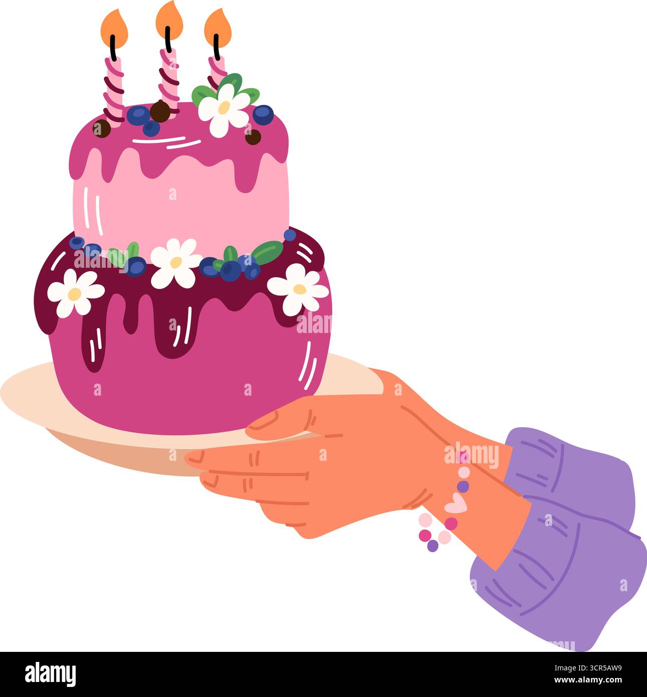 Cake hands woman Stock Vector Images - Alamy