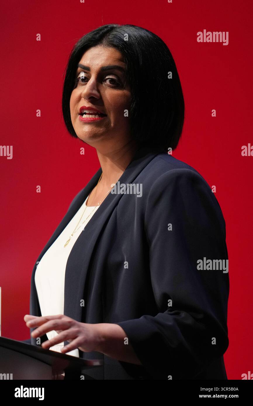 Britain's Home Secretary, Shabana Mahmood, speaks during the annual ...