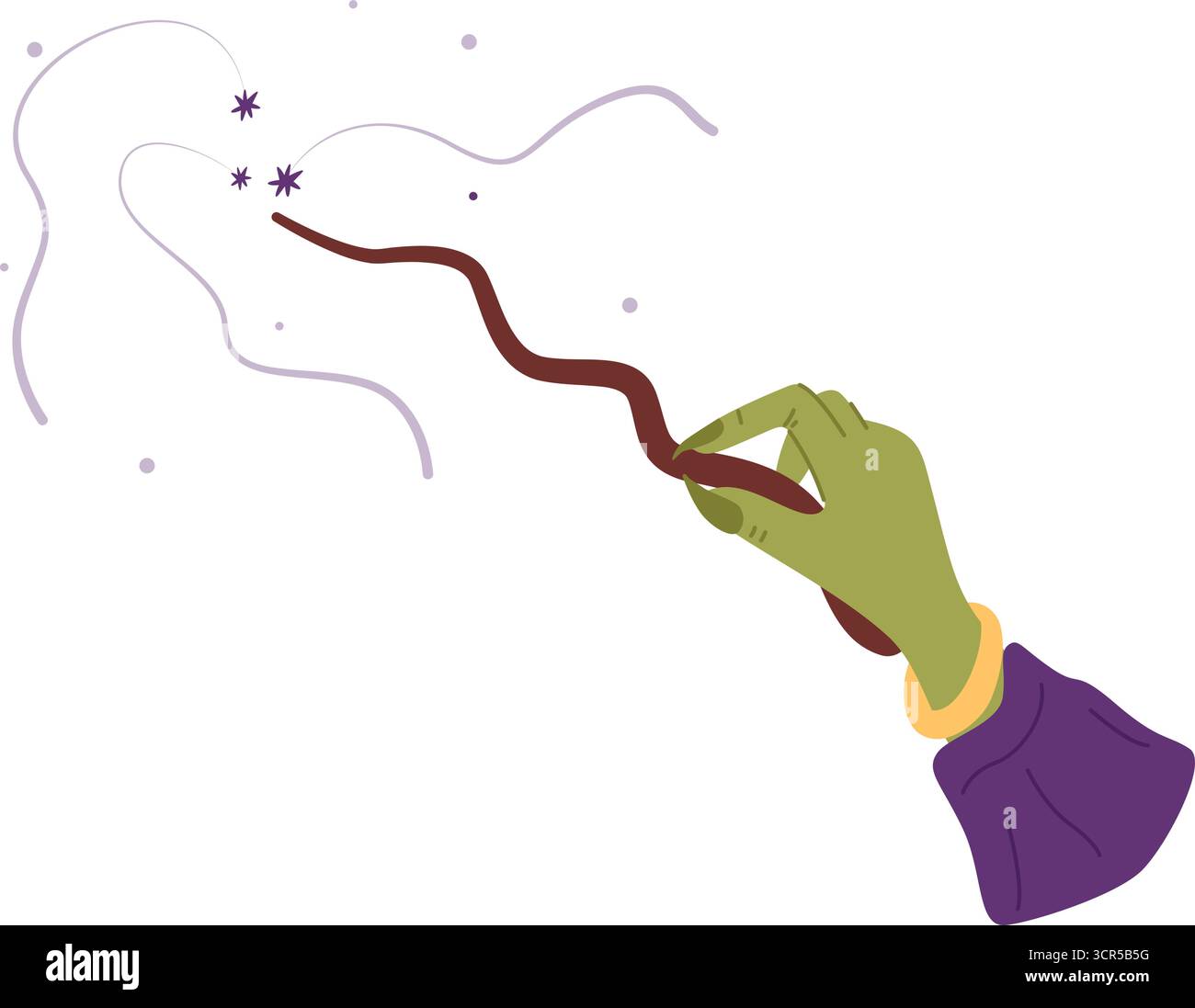 Wizard holds magic wand Stock Vector Images - Alamy