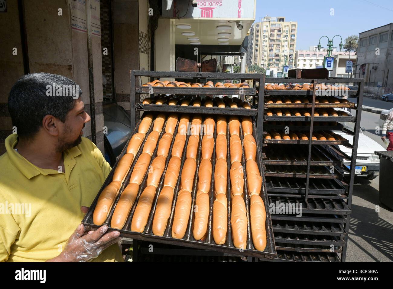 EGYPT, Asyut, city center, inflation, increasing food prices for bread ...