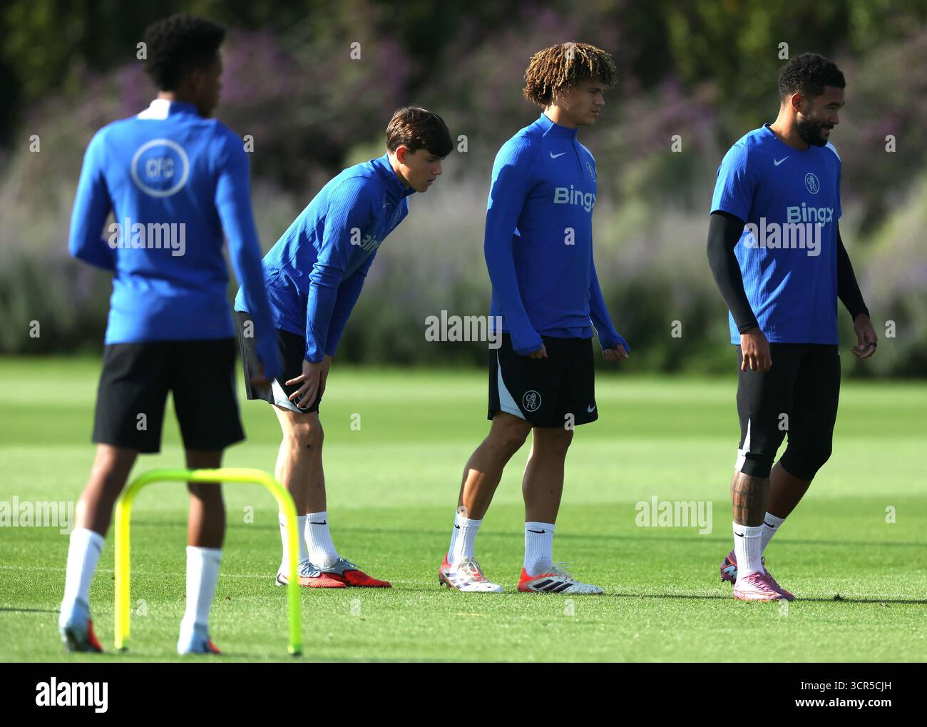 Chelsea's Landon Emenalo (second right) and Reece James (right) with ...