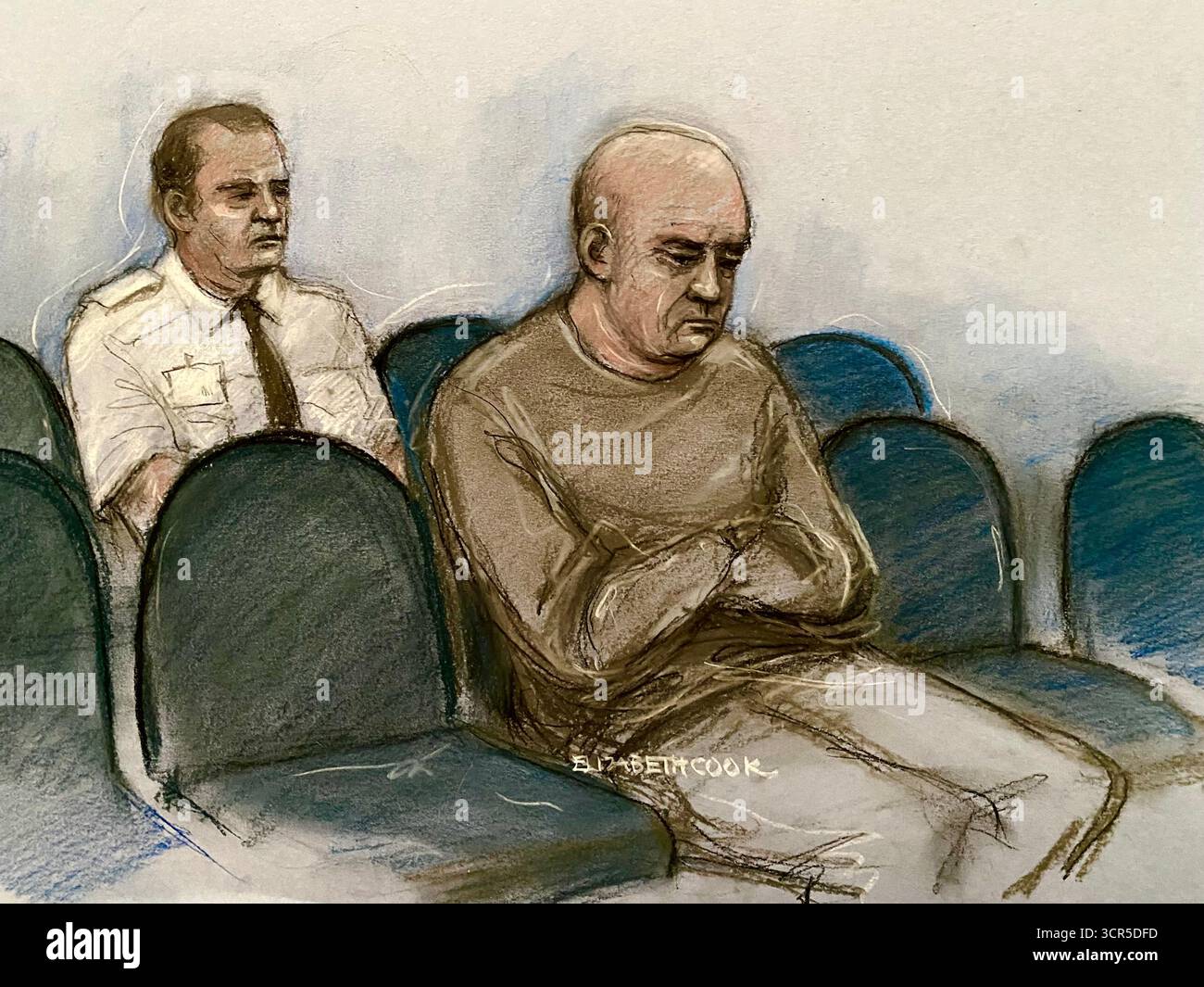 Court artist drawing by Elizabeth Cook of Peter Windsor appearing at ...