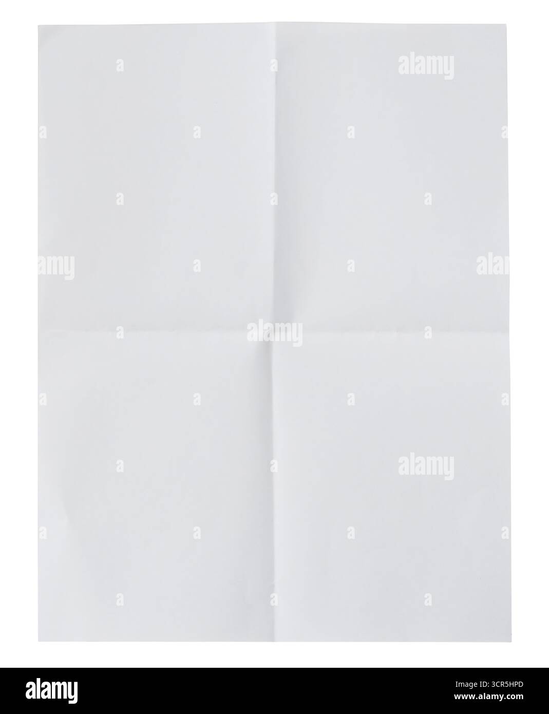Opened white folded paper sheet isolated on transparent background ...