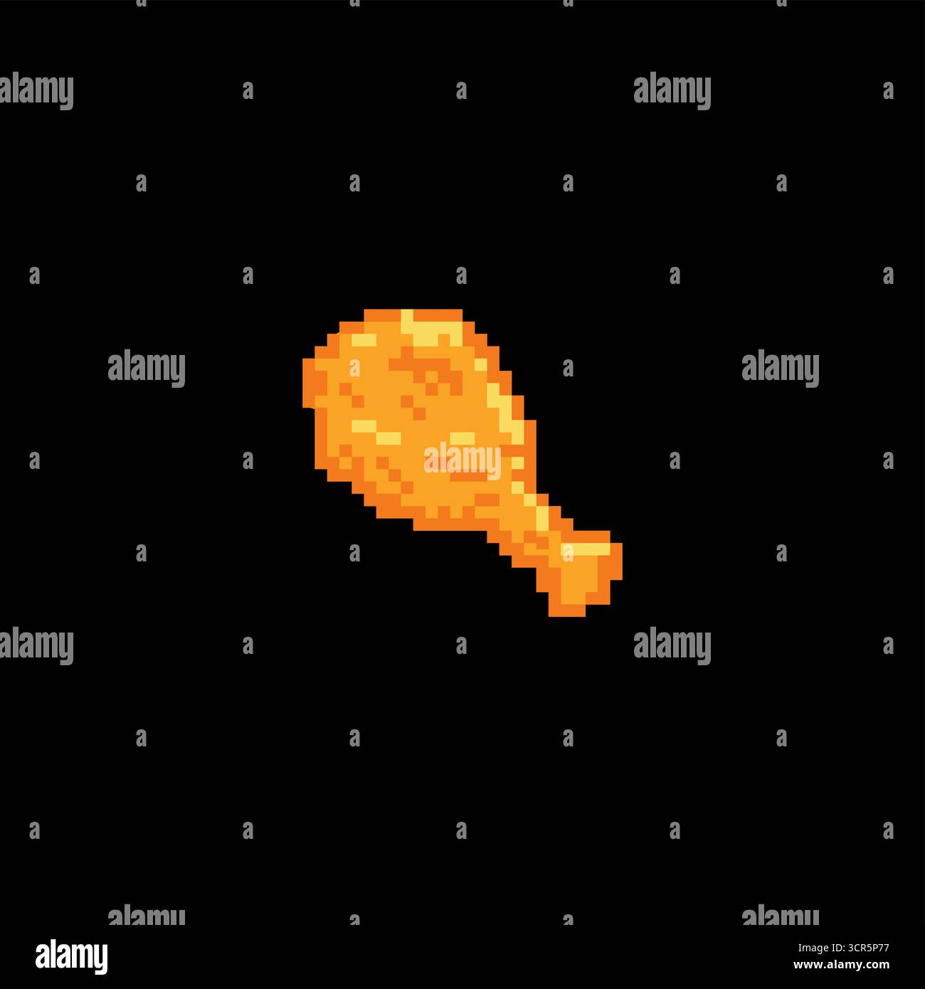 Pixelated Fried Chicken Leg Pixel Art Vector Illustration Cartoon ...