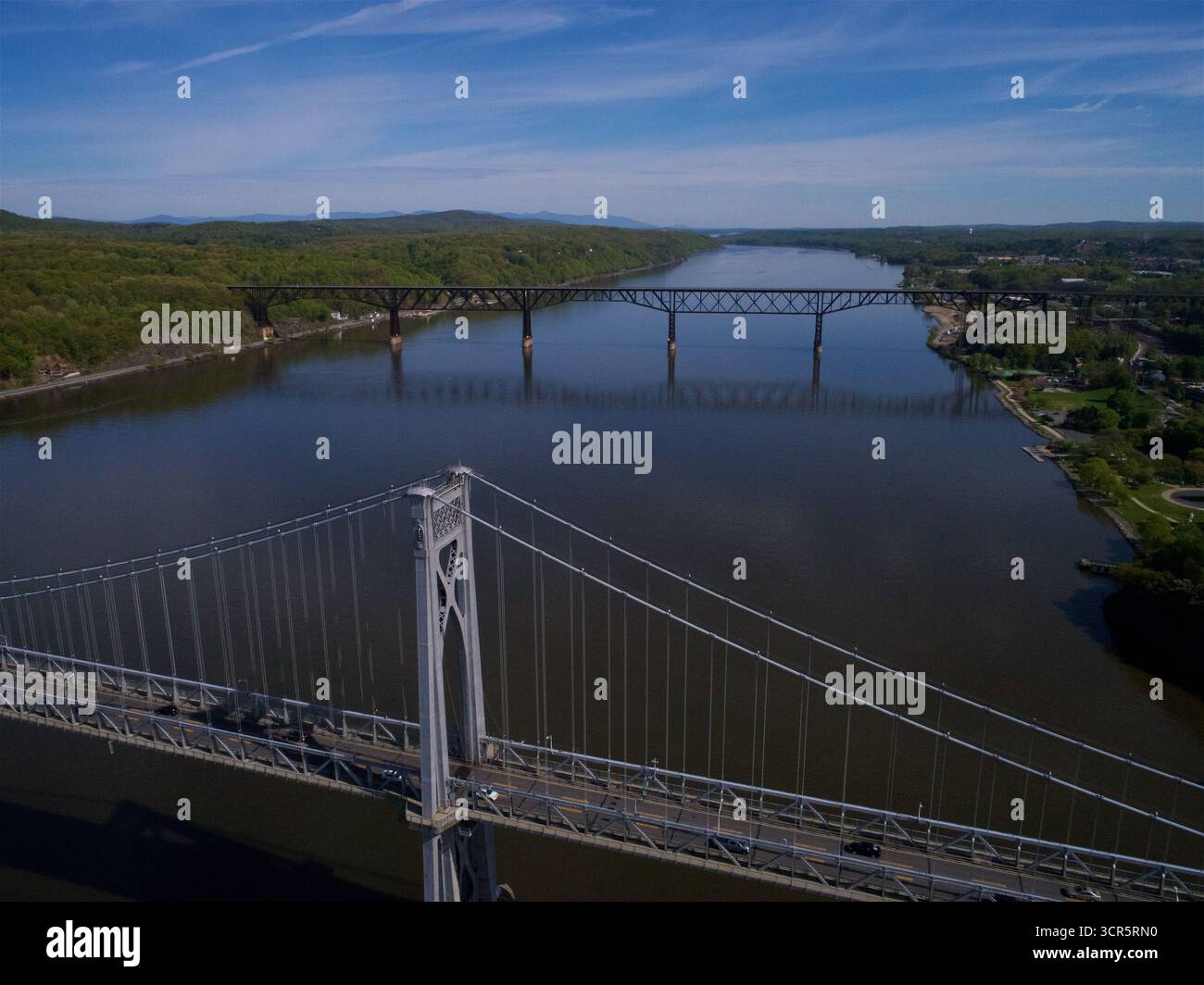 Aerial view under two bridges hi-res stock photography and images - Alamy