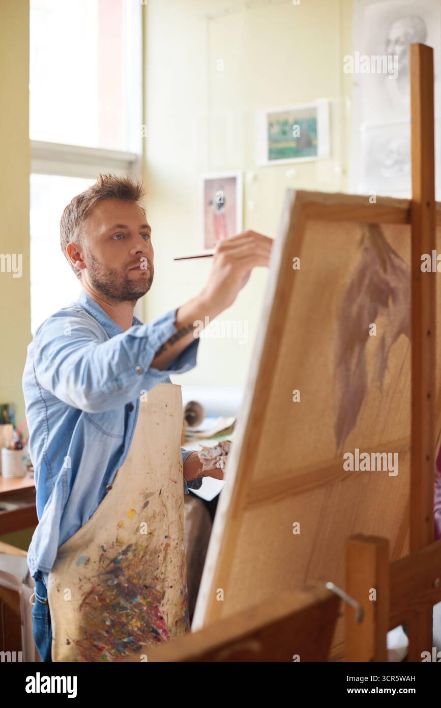 Painting process bearded artist hi-res stock photography and images - Alamy