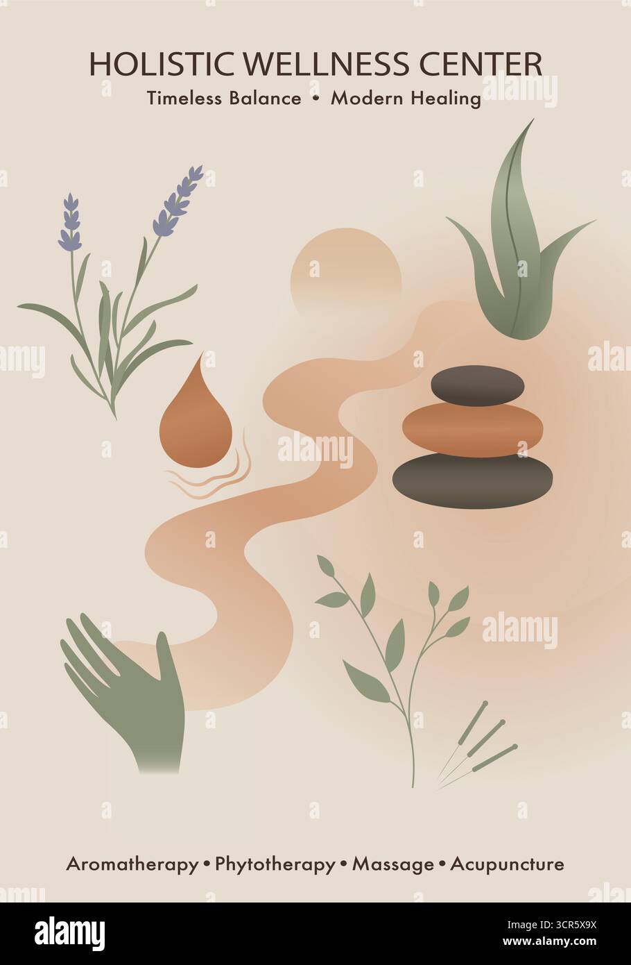 Holistic wellness center poster with natural healing elements for ...