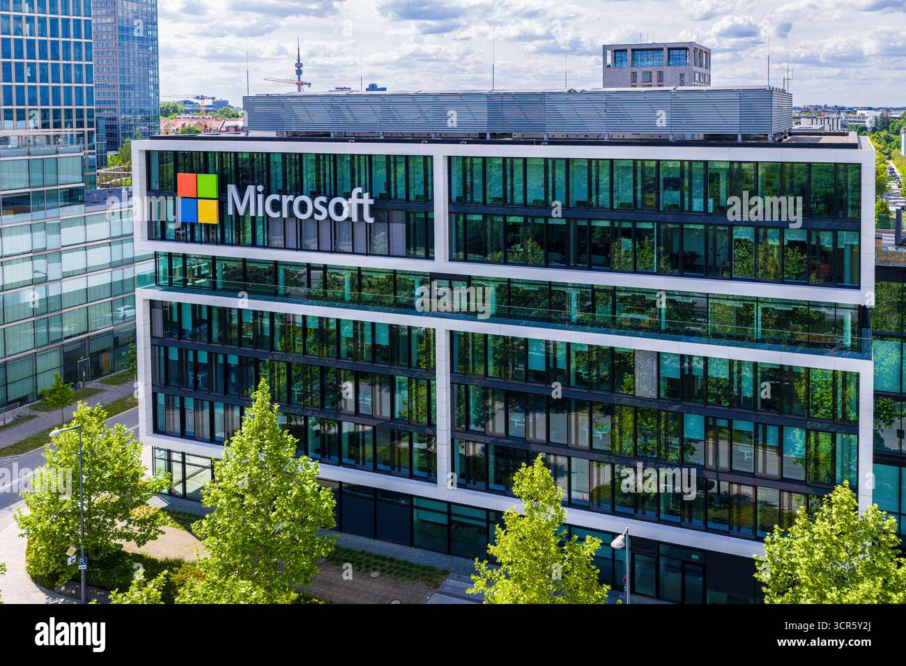 MUNICH, GERMANY - MAY 25, 2025: Microsoft headquarters in Munich ...