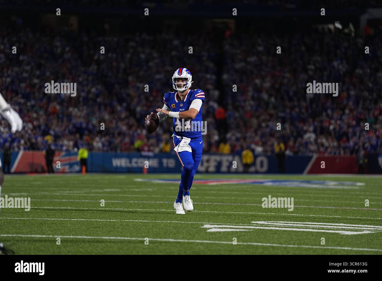 Buffalo Bills quarterback Josh Allen in action during an NFL football ...