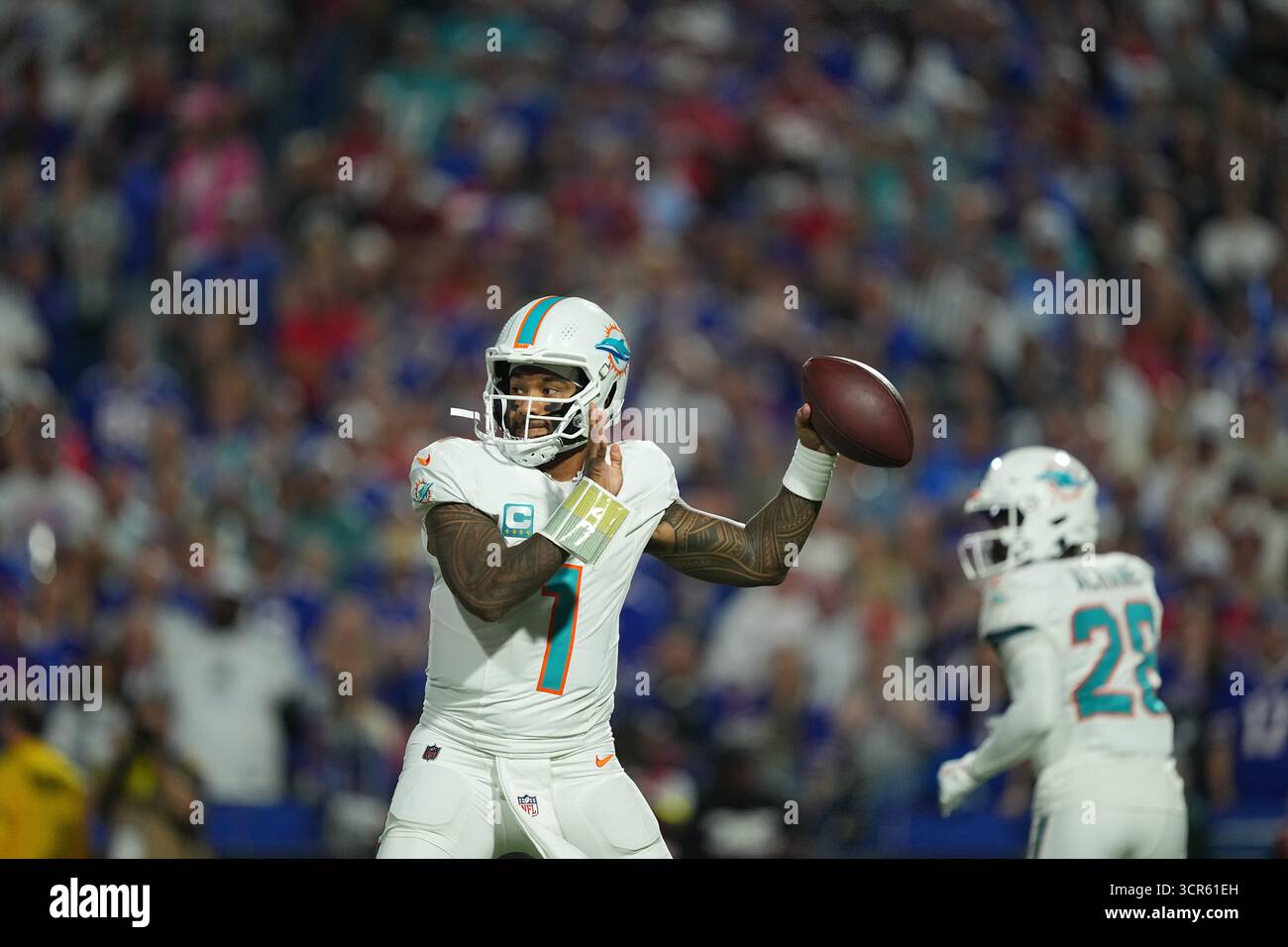 Miami Dolphins quarterback Tua Tagovailoa in action during an NFL ...