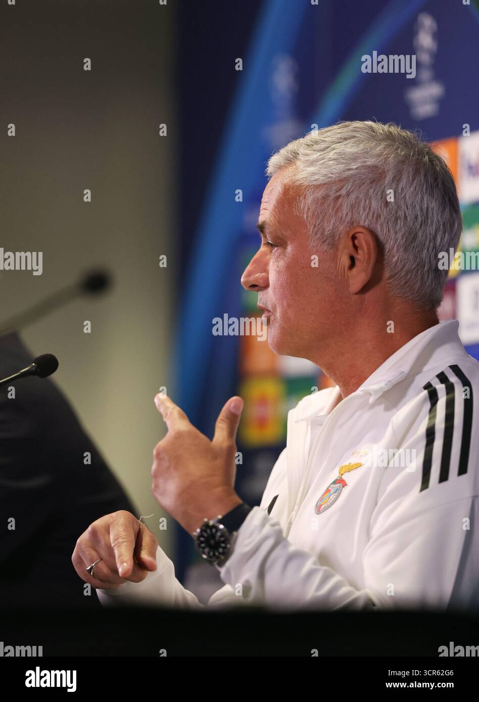 Benfica manager Jose Mourinho during a press conference at Stamford ...