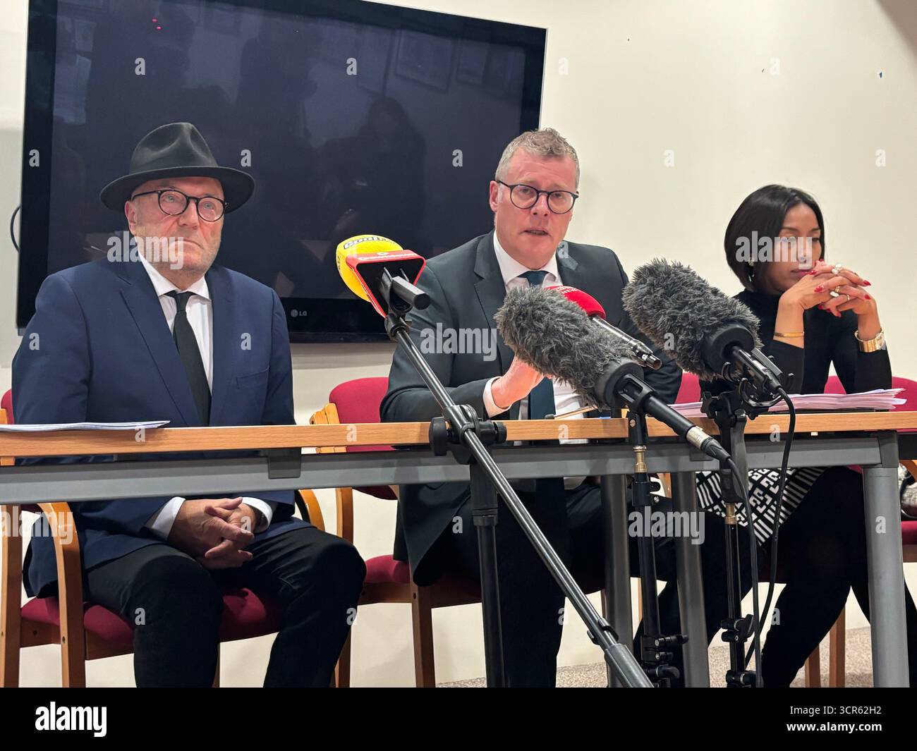 Former MP George Galloway (left) and his wife Putri Gayatri Pertiwi ...