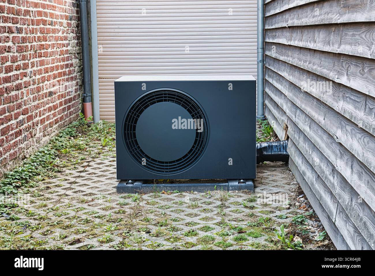 Modern air source heat pump energy efficient home heating system Stock ...