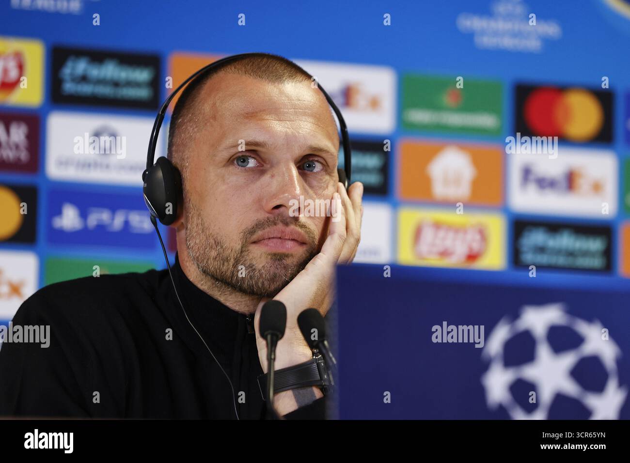 MARSEILLE - Ajax coach John Heitinga during the MD-1 press conference at the Stade Velodrome ...