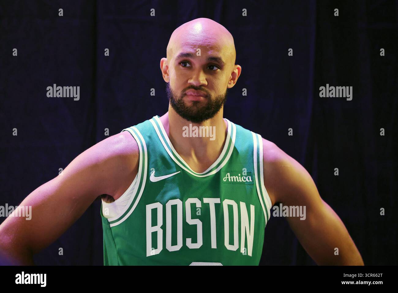 Boston Celtics' Derrick White poses for a photo during the NBA ...