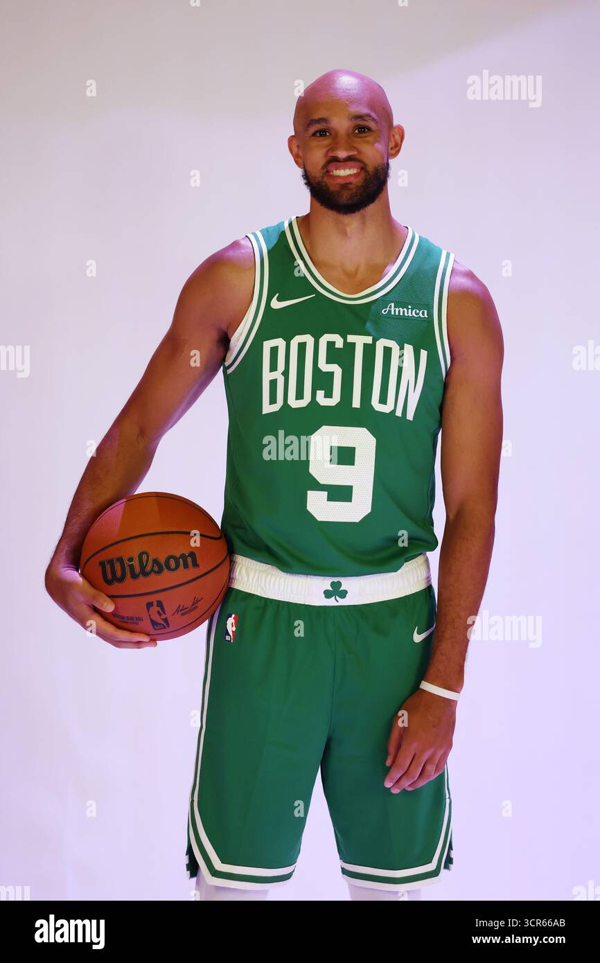 Boston Celtics' Derrick White poses for a photo during the NBA ...