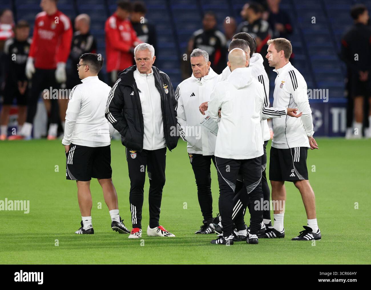 Benfica manager Jose Mourinho during a training session at Stamford ...