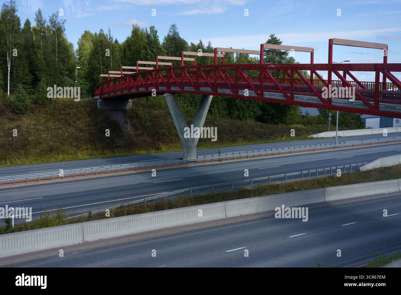 Mikkeli, Finland - September 3, 2025 - Brahekuja pedestrian bridge over ...