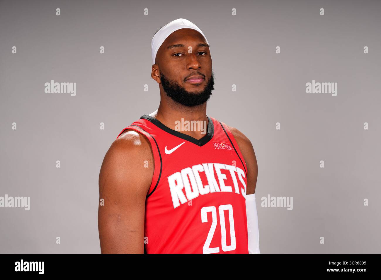 Houston Rockets' Josh Okogie poses for a photograph during an NBA ...