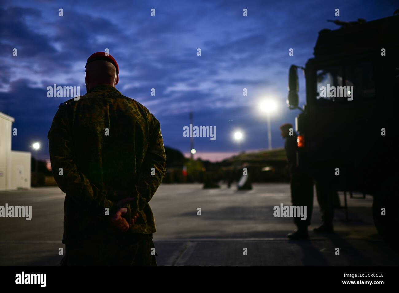 Rukla, Lithuania. 29th Sep, 2025. Bundeswehr soldiers stand on the site ...