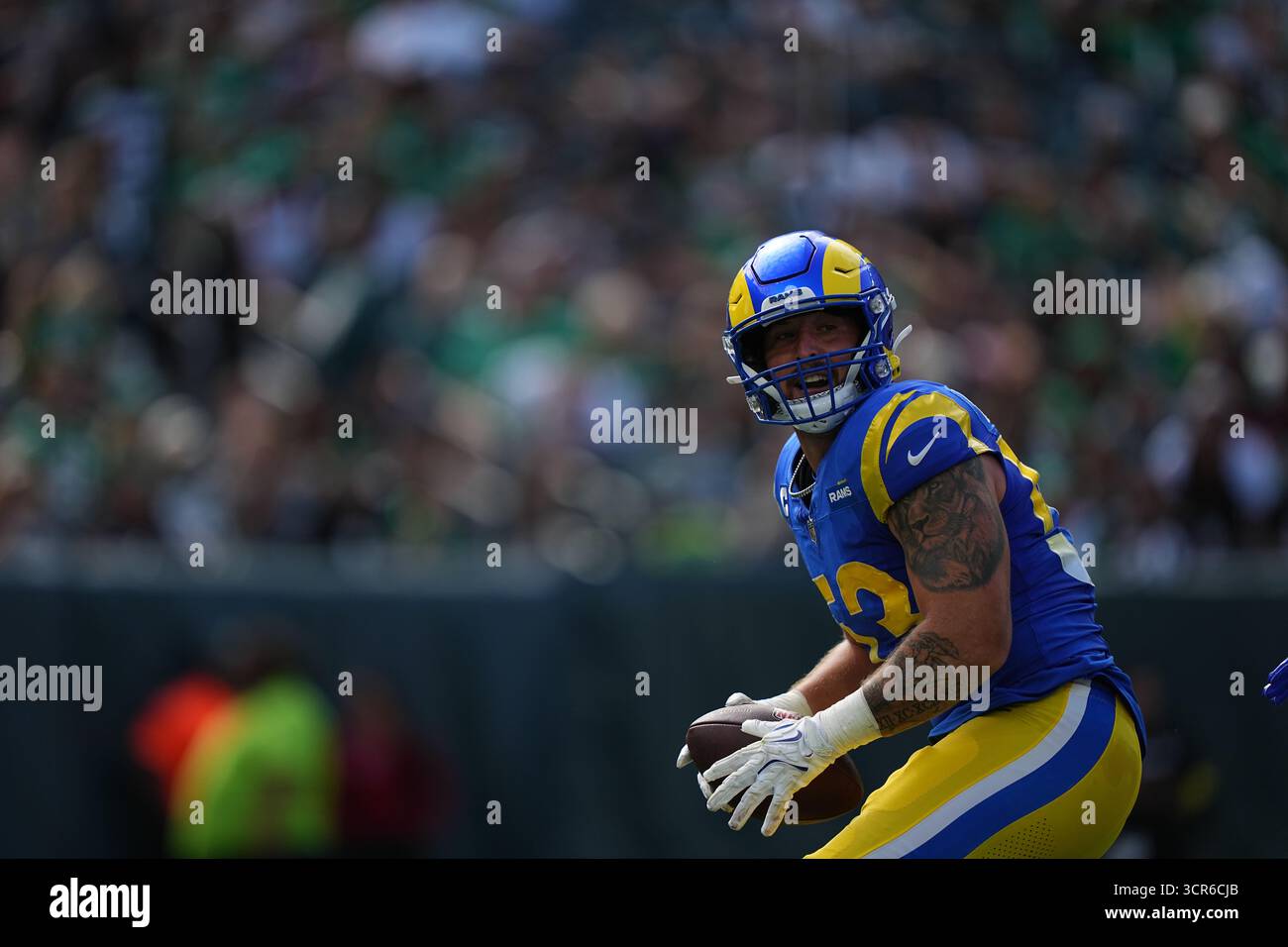 Los Angeles Rams' Nate Landman in action during an NFL football game in ...