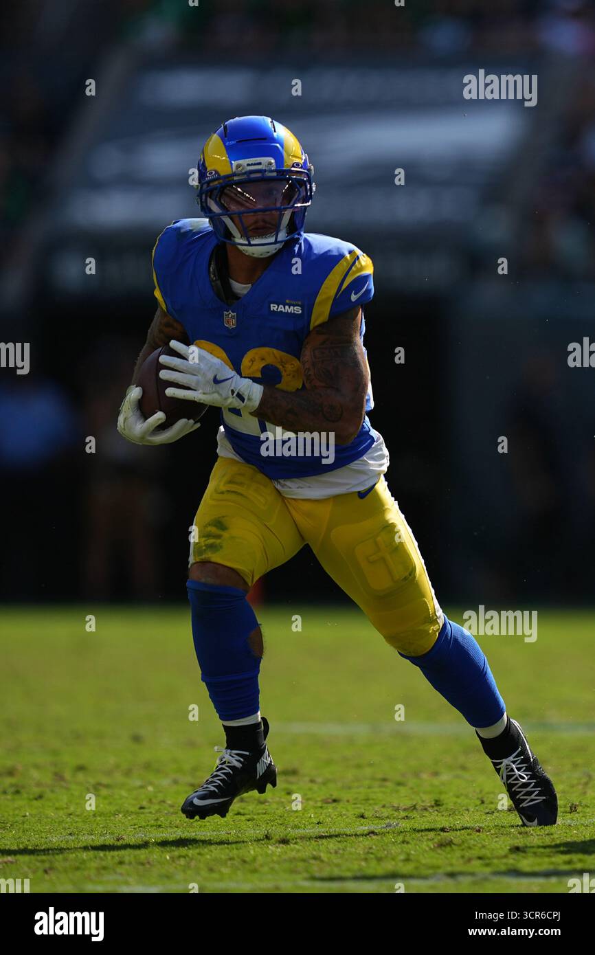 Los Angeles Rams' Blake Corum in action during an NFL football game in Philadelphia, Sunday ...
