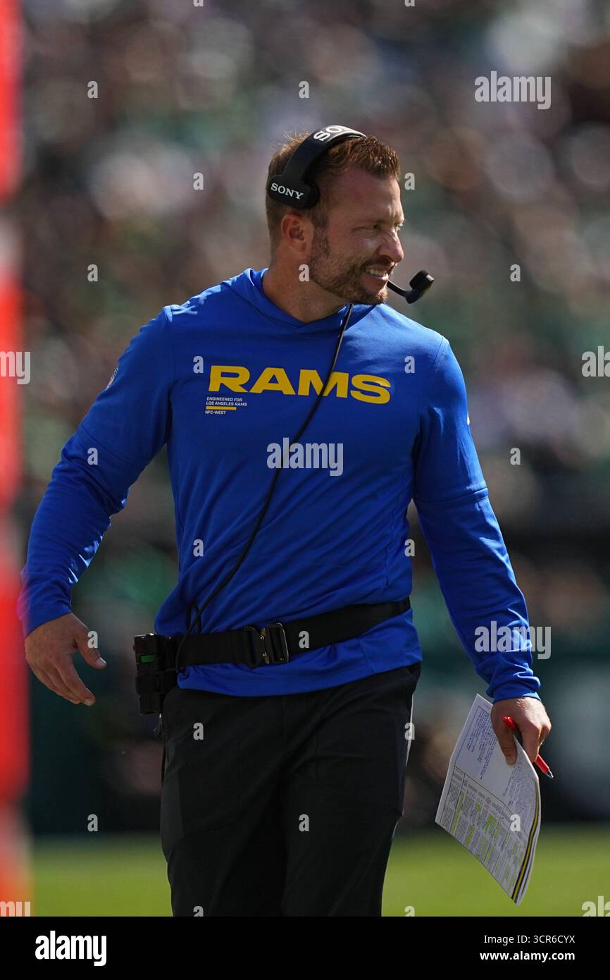 Los Angeles Rams head coach Sean McVay in action during an NFL football ...