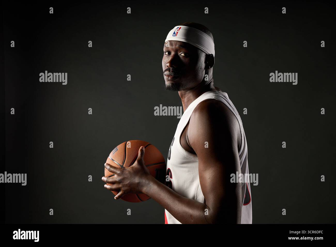Portland Trail Blazers center Duop Reath poses for photos during the ...