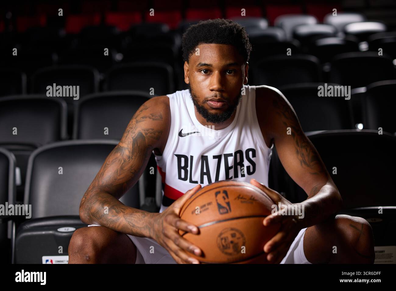 Portland Trail Blazers guard Blake Wesley poses for photos during the ...