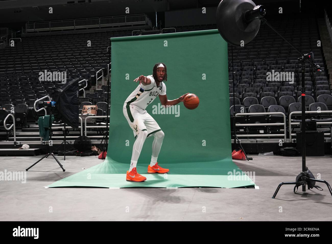 Milwaukee Bucks Myles Turner poses with his assistant coaches for a ...