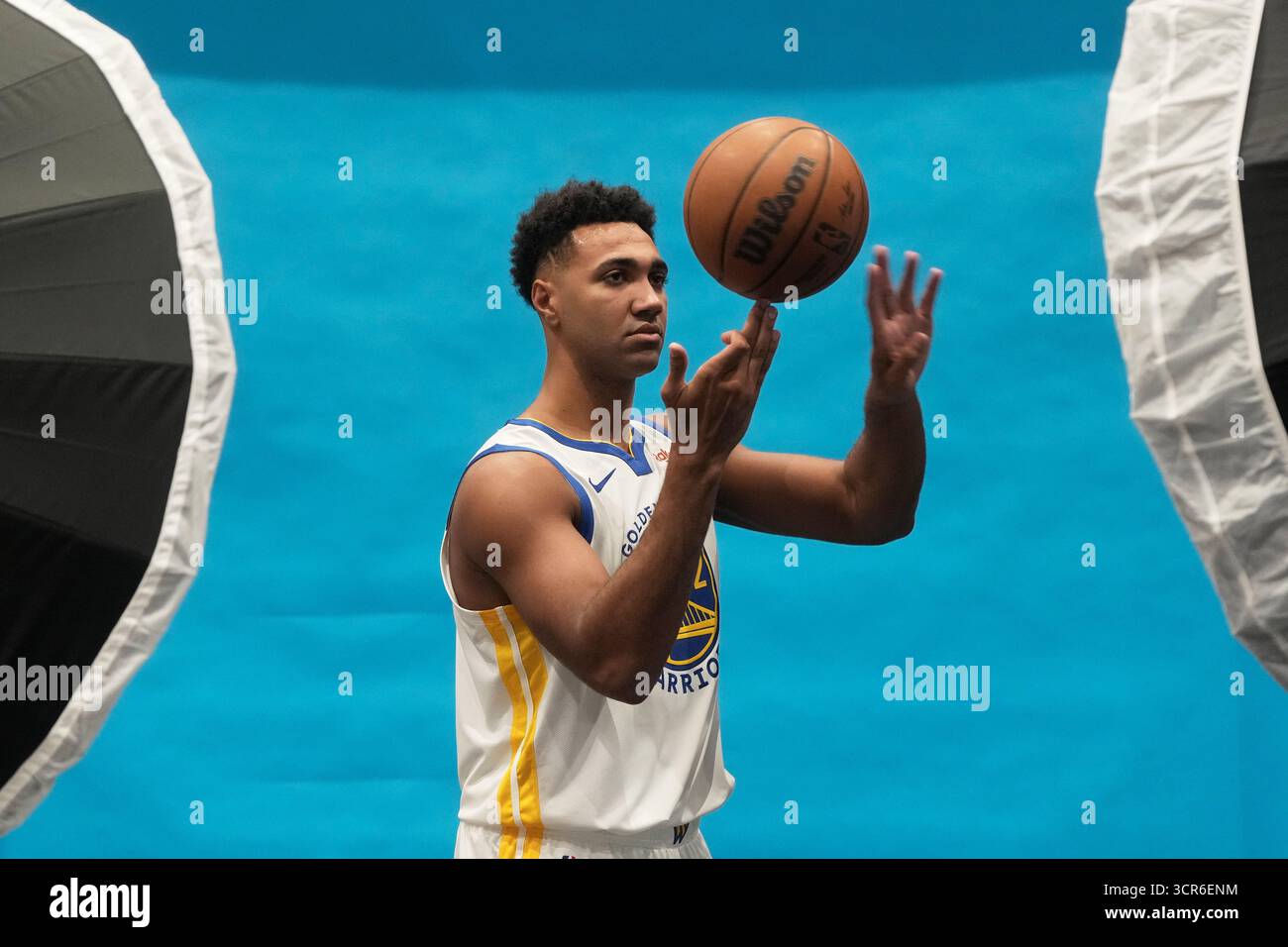 Golden State Warriors forward Trayce Jackson-Davis poses for photos ...
