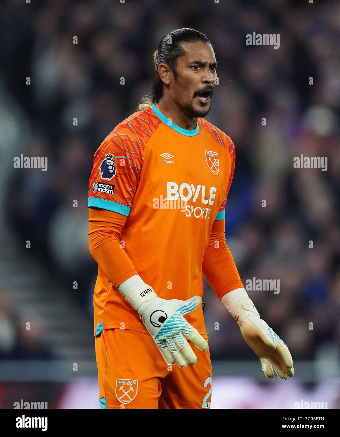 West Ham United goalkeeper Alphonse Areola during the Premier League ...
