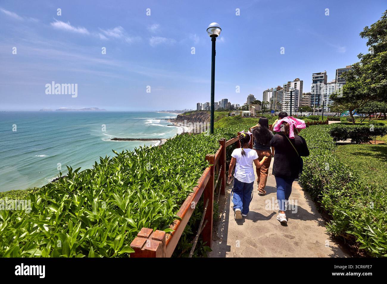 exploring the cliffs of Miraflores, with the endless blue of La Costa ...