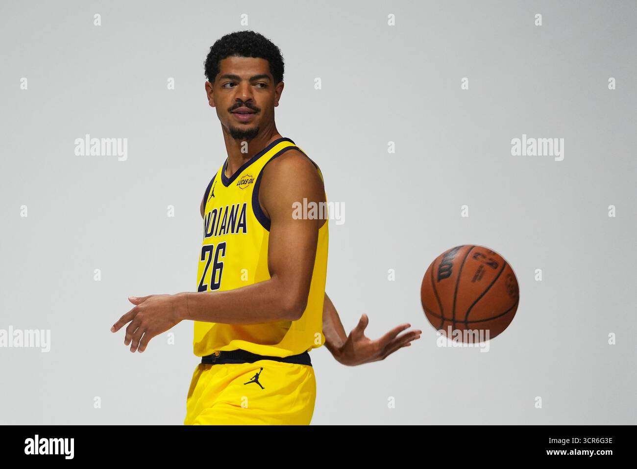 Indiana Pacers' Ben Sheppard poses for a photo during the NBA ...