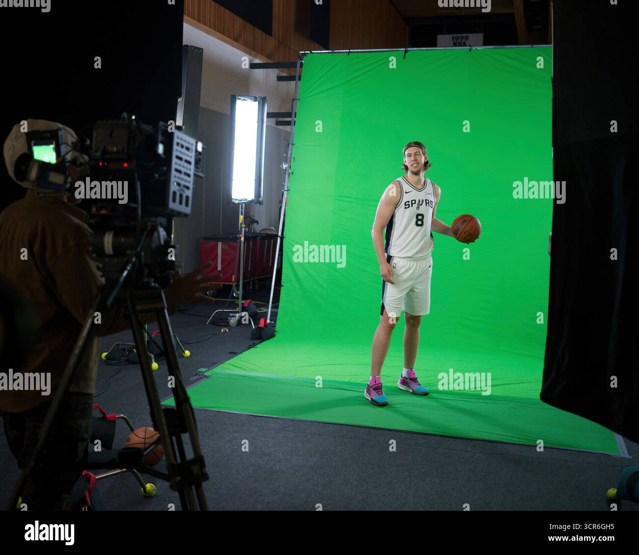 San Antonio Spurs center Kelly Olynyk poses during the NBA basketball ...