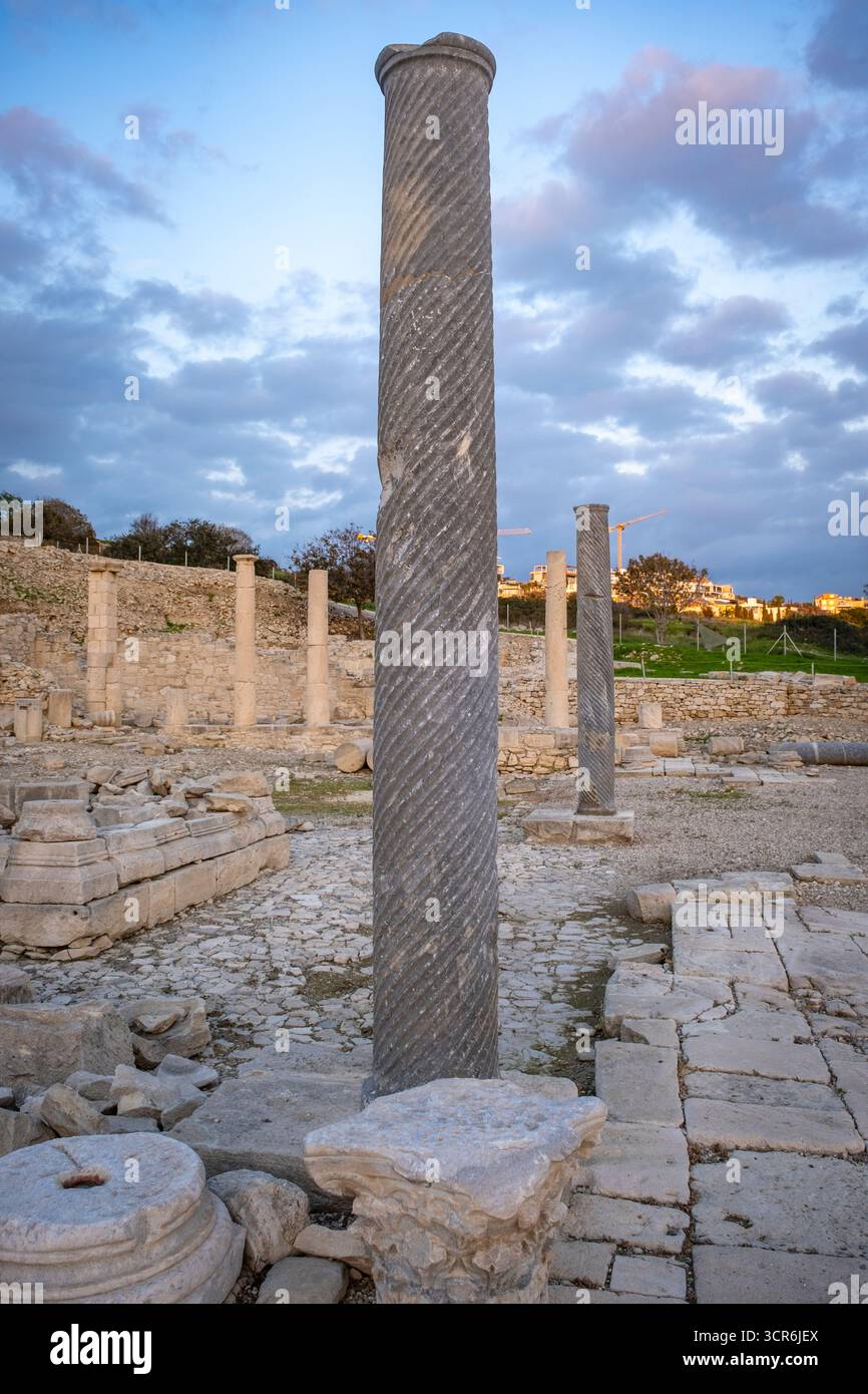 visiting a very interesting historical part of Cyprus with pillars ...