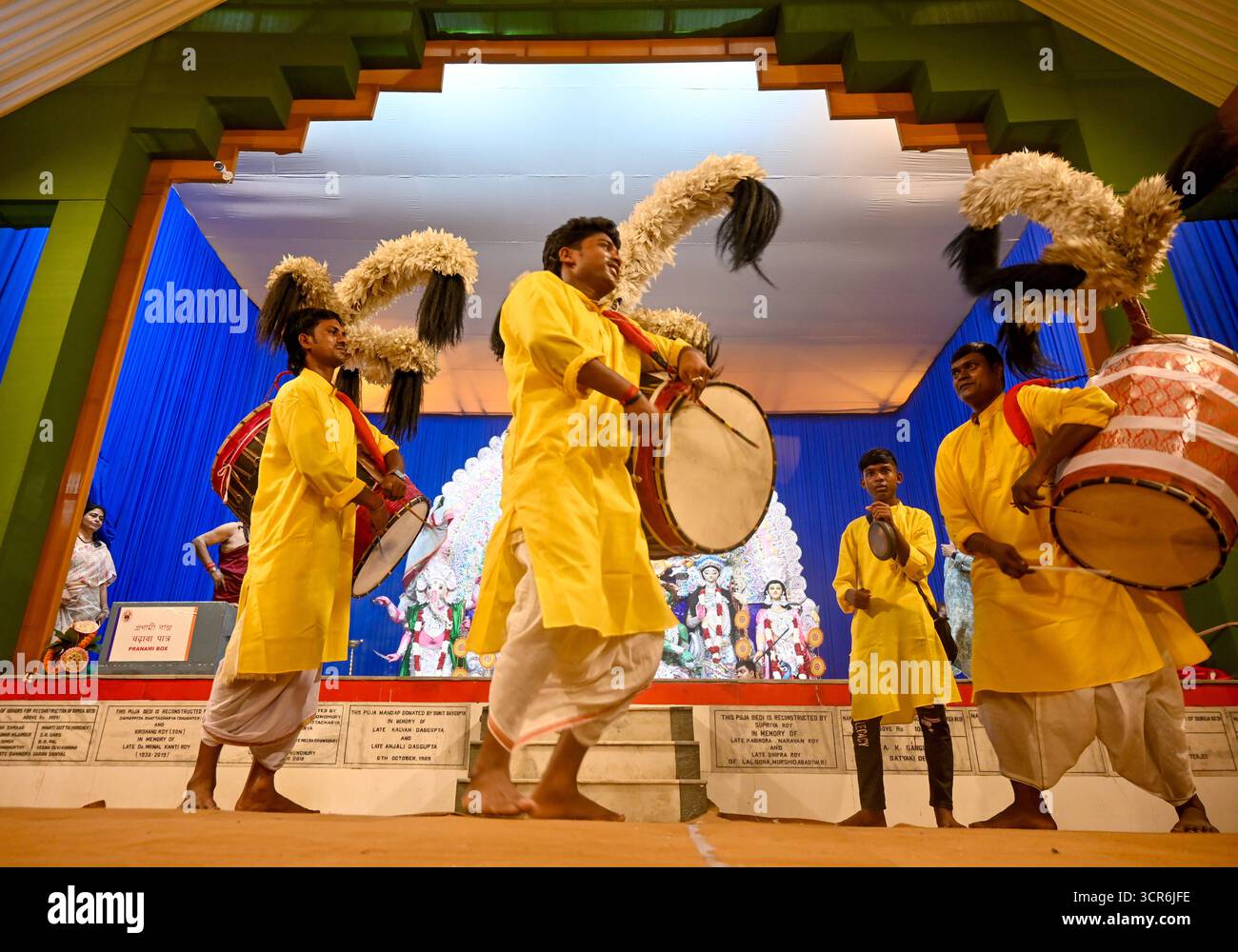 NOIDA, INDIA - SEPTEMBER 29: Devotees worship Goddess Durga on Saptami ...