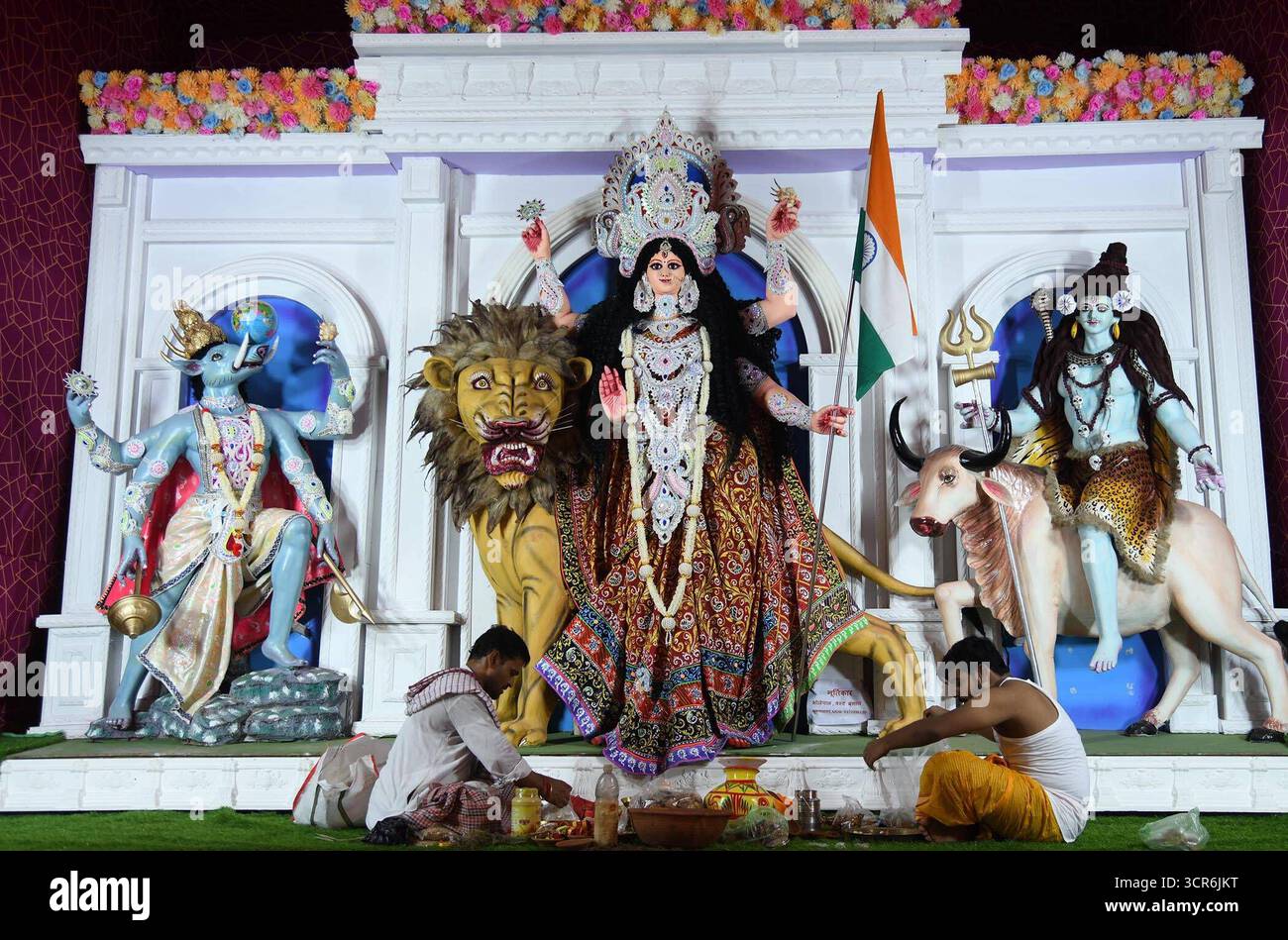 PATNA, INDIA - SEPTEMBER 29: Idol of Goddess Durga during Durga Puja festival at Gabhatal ...