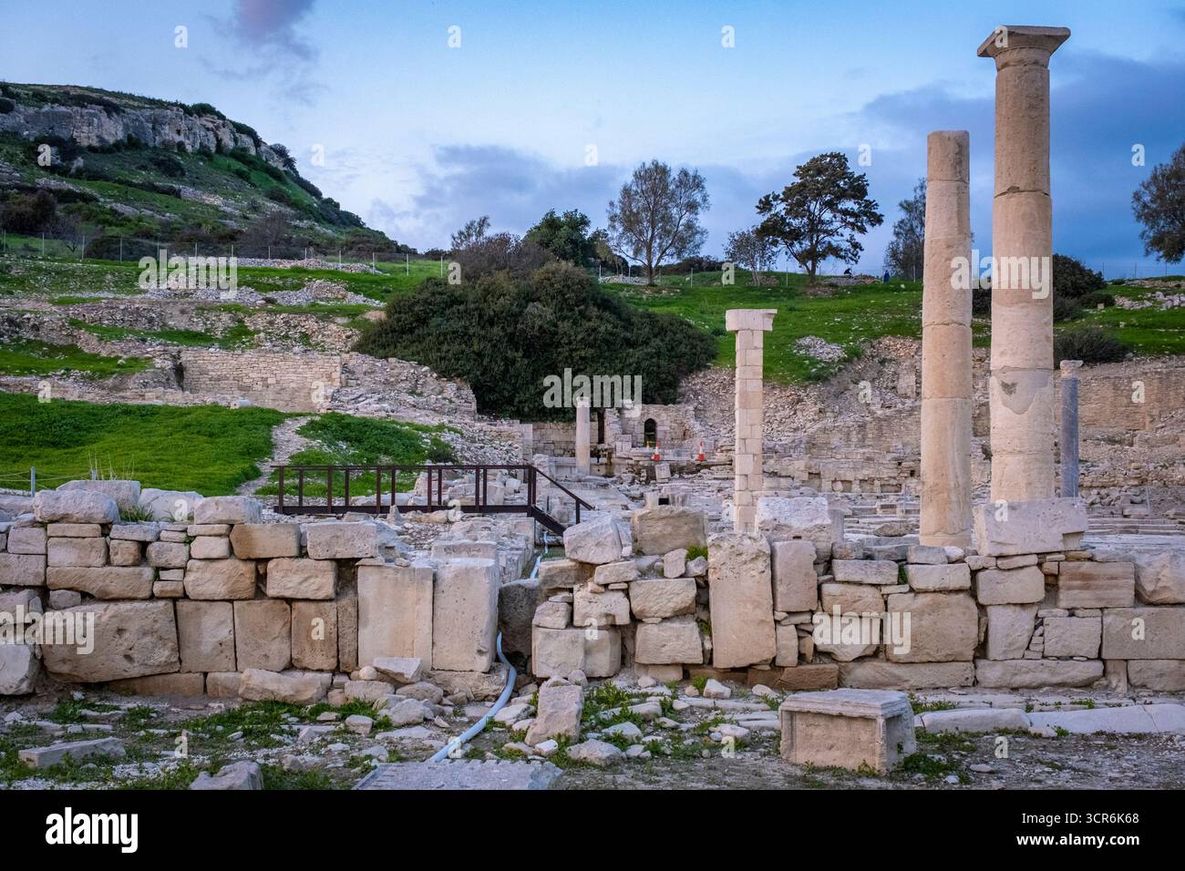 visiting a very interesting historical part of Cyprus with pillars ...