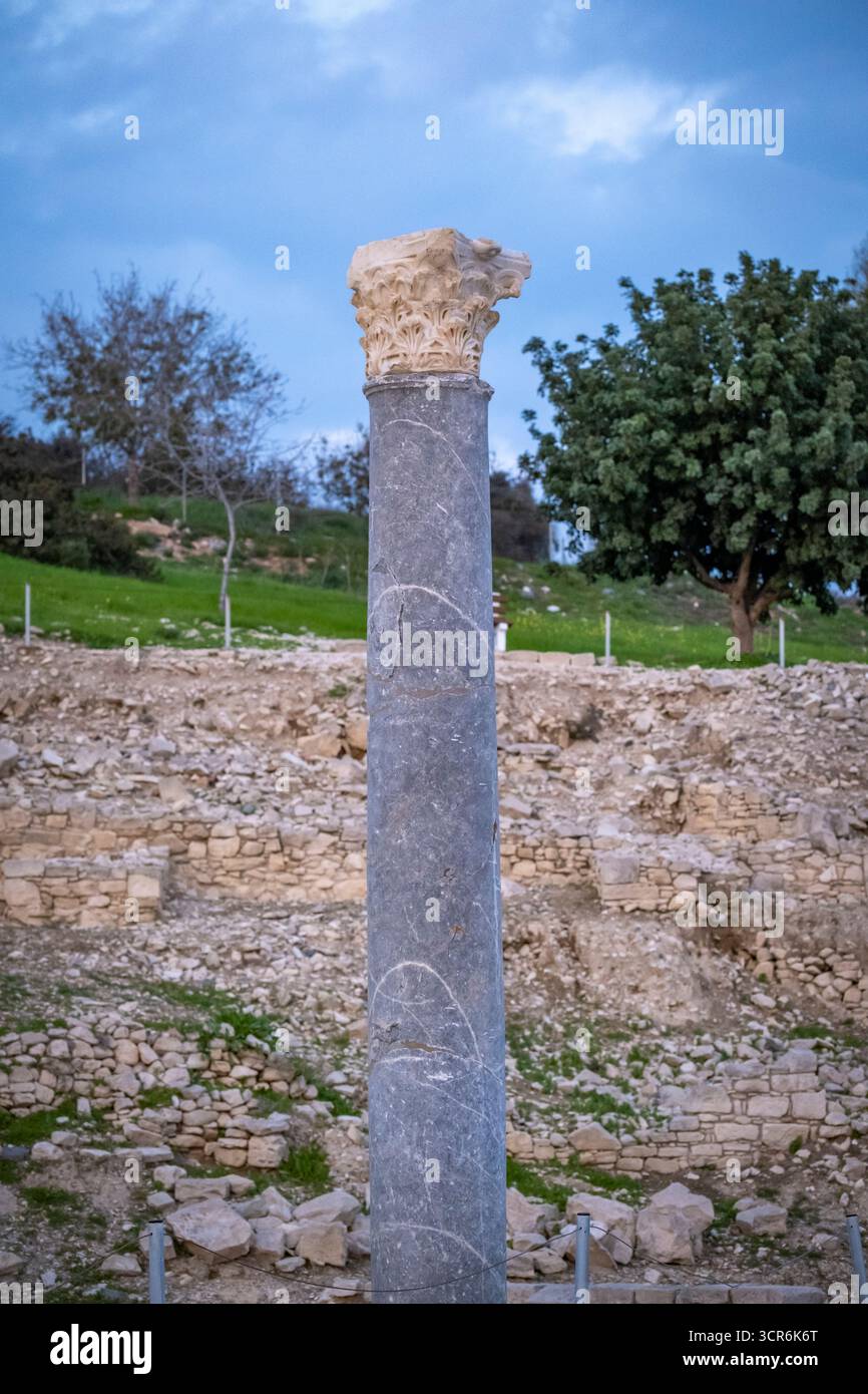 visiting a very interesting historical part of Cyprus with pillars ...