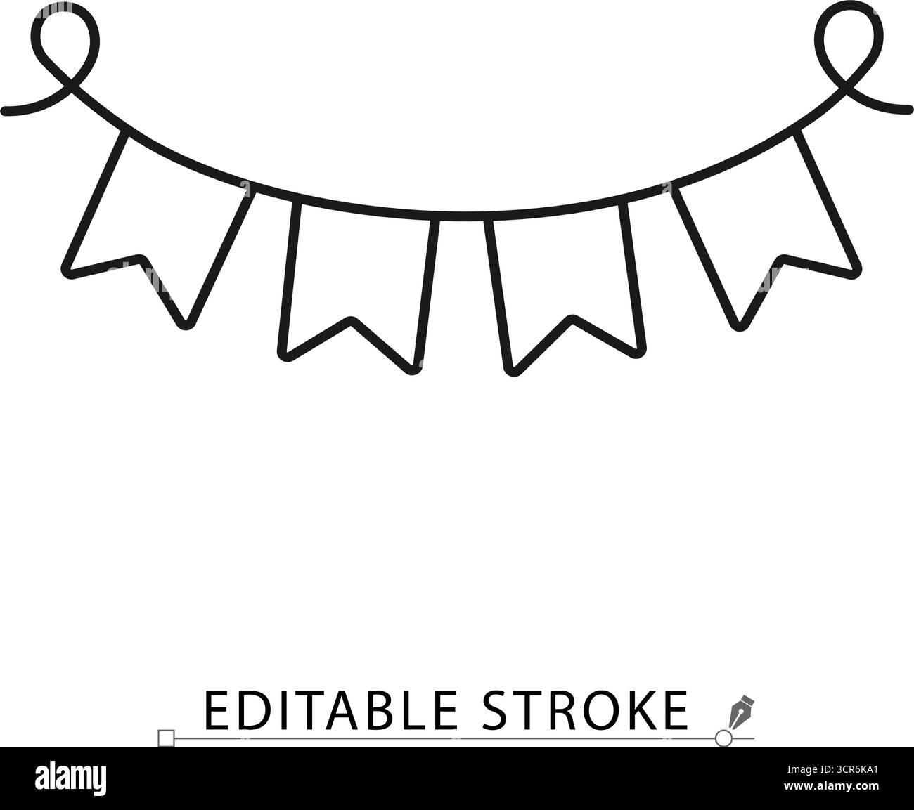 Party bunting decoration Black and White Stock Photos & Images - Alamy