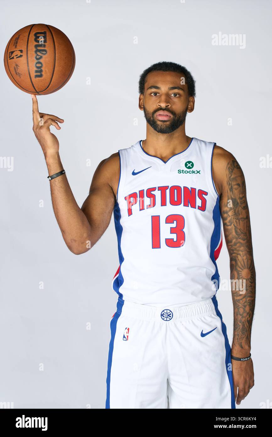 Detroit Pistons guard Brice Williams poses for a photo during the NBA ...